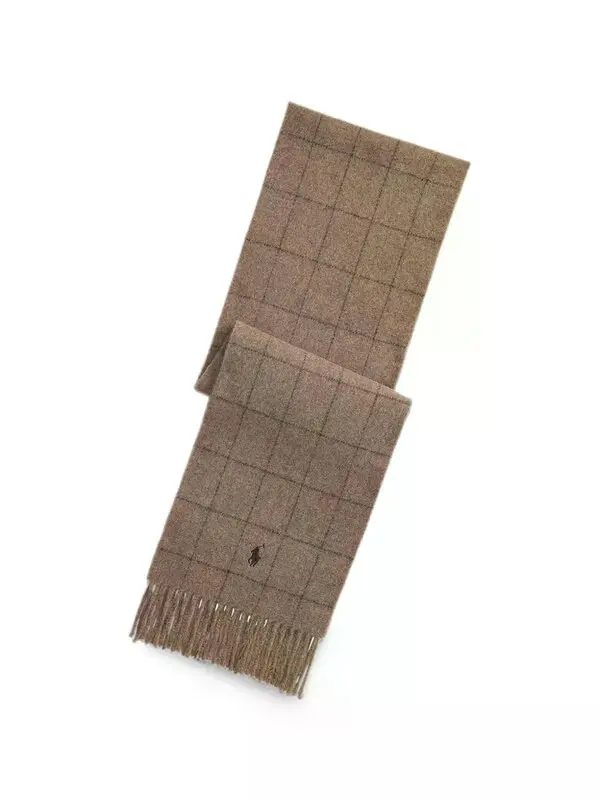Polo Ralph Lauren Check-pattern Fringed Scarf