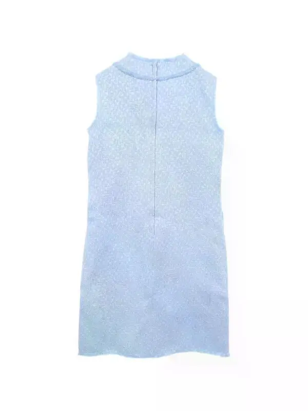 Dolce & Gabbana Dg-logo Tweed Mini Dress - Blue