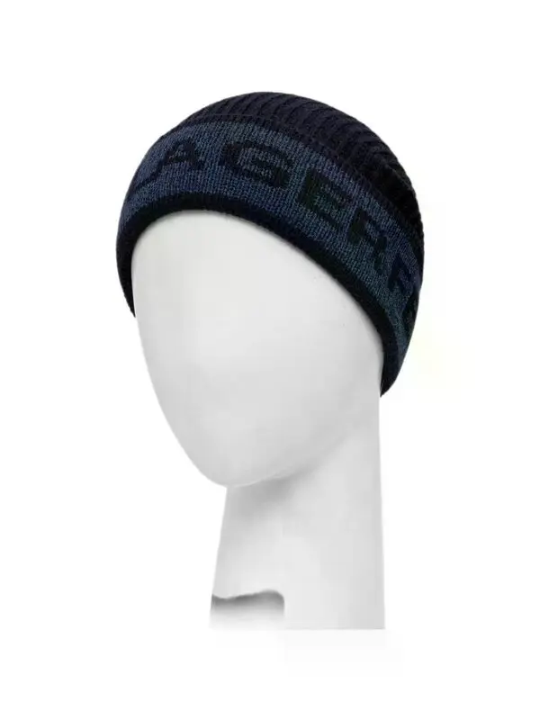 Karl Lagerfeld Logo-intarsia Ribbed-knit Beanie Hat