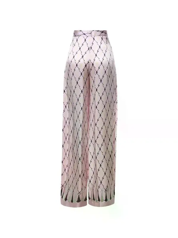 GENNY Rope-print Silk Trousers