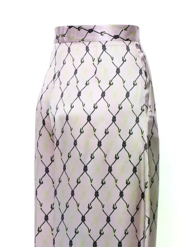 GENNY Rope-print Silk Trousers