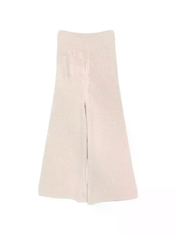 ELY ELY Ribbed-knit Cropped Trousers - Neutrals