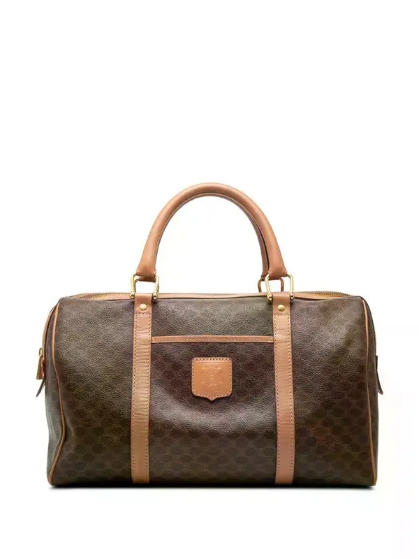 Celine Macadam Coated Canvas Boston Bag - Brown