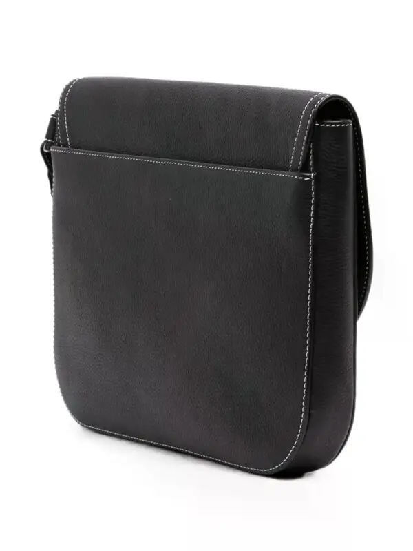 Dior 2024 Medium Grained Calfskin Saddle With Flap Clutch Bag - Black