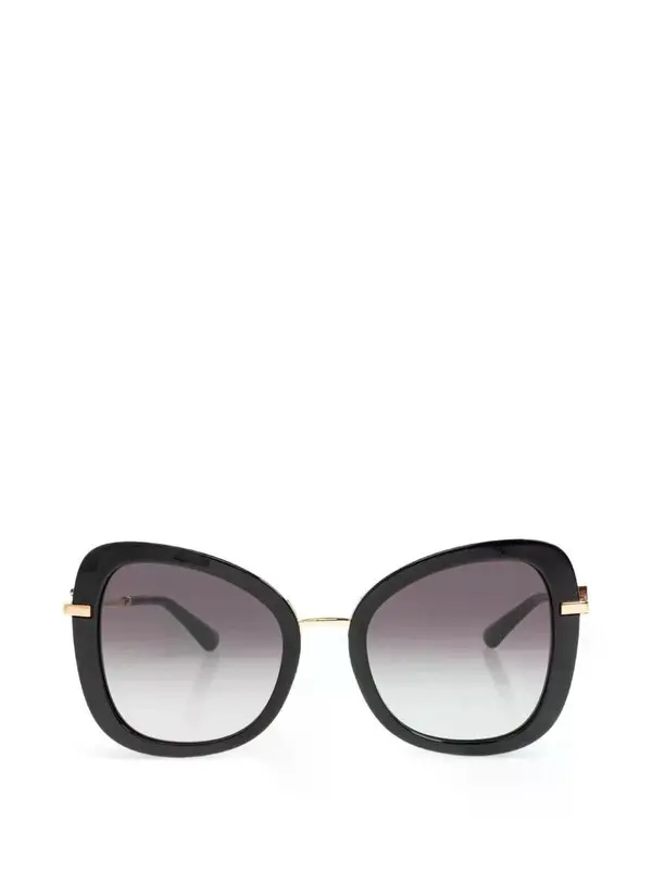 Dolce & Gabbana Logo-plaque Cat-eye Sunglasses - Black