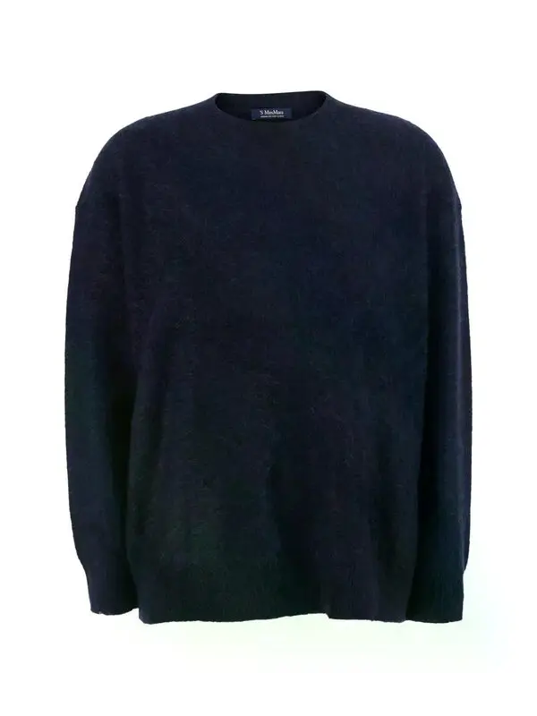 Max Mara Scarf-detail Knitted Sweater - Blue