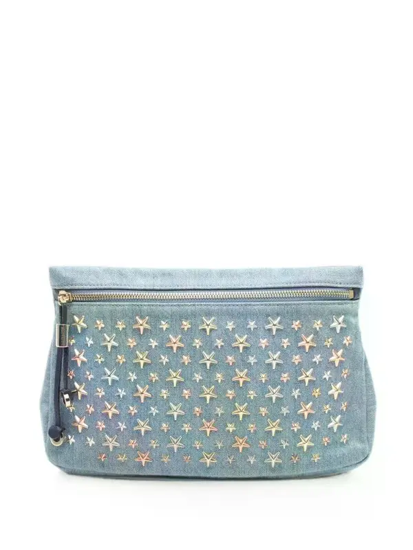 JIMMY CHOO 2000s Zena Star-stud Clutch Bag - Blue