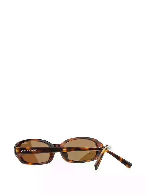 Saint Laurent Erin Tortoiseshell-effect Rectangle-frame Sunglasses - Brown