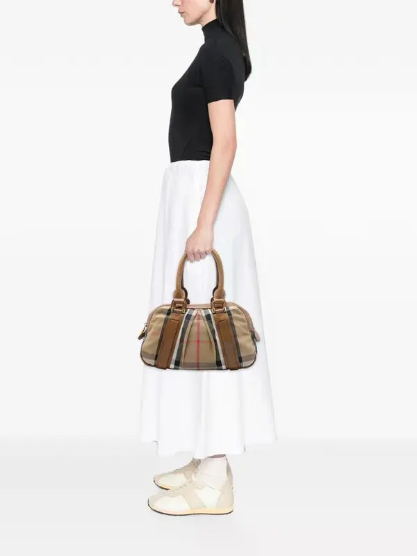 Burberry 2000-2017 House Check Canvas Ashbury Knight Handbag