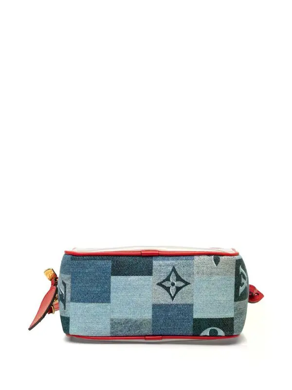 LOUIS VUITTON Monogram Denim Patchwork Beach Pouch Shoulder Bag