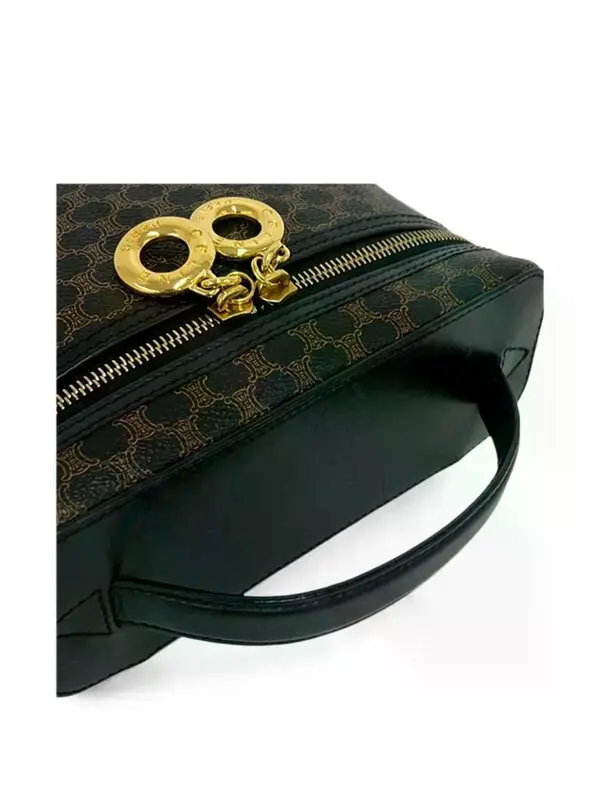 Celine 1996 Macadam Coated Canvas Vanity Bag Satchel