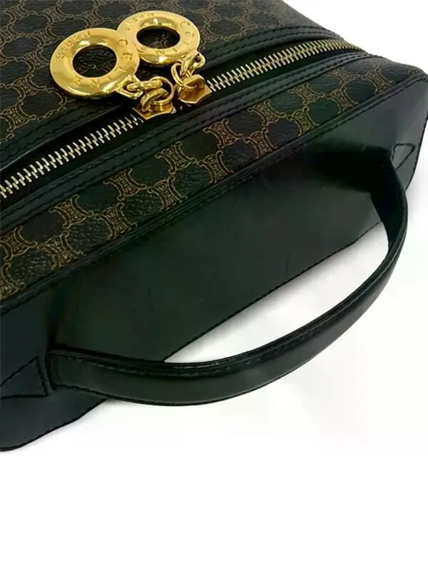 Celine 1996 Macadam Coated Canvas Vanity Bag Satchel