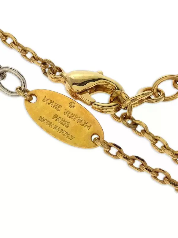LOUIS VUITTON Tone And Silver-tone Bicolour Circle Pendant Necklace