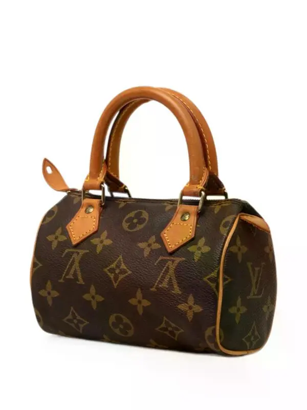 LOUIS VUITTON 1995 Monogram Nano Speedy Bandouliere Satchel - Brown