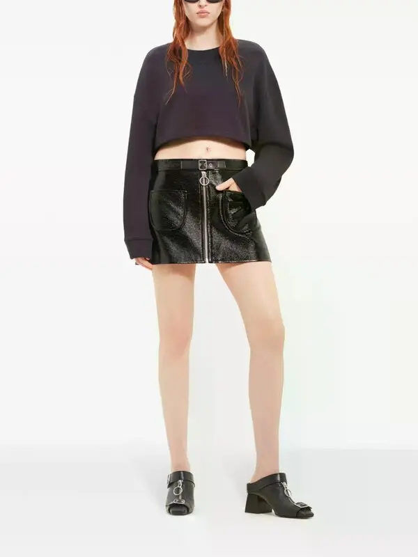 COURREGES Cocoon Fleece Cropped Sweatshirt - Black