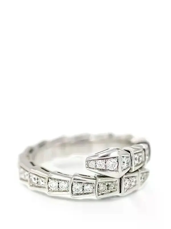 BVLGARI 2020s Serpenti Viper Diamond Ring - Silver