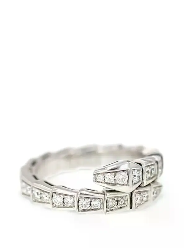 BVLGARI 2020s Serpenti Viper Diamond Ring - Silver
