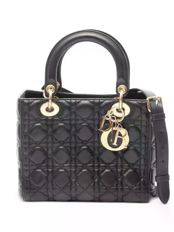 Dior Lady Cannage Tote Bag - Black