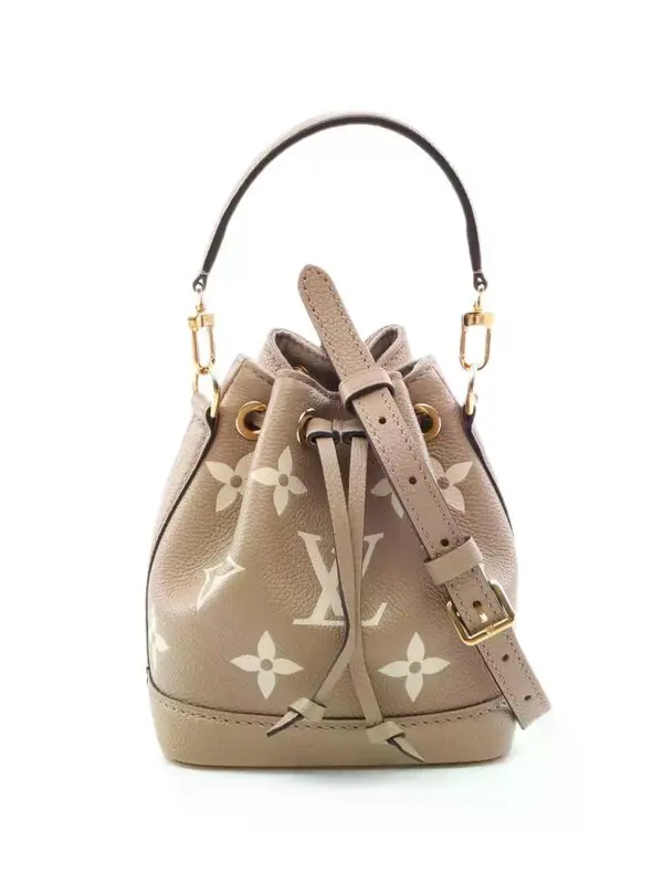LOUIS VUITTON 2010s Nano Noé Monogram Empreinte Bucket Bag - Neutrals