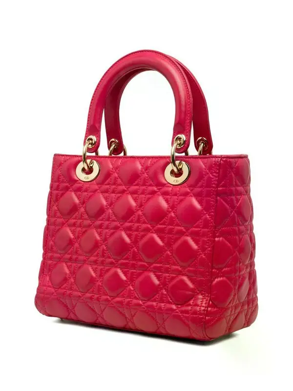 Dior Lambskin Cannage Lady Satchel - Pink