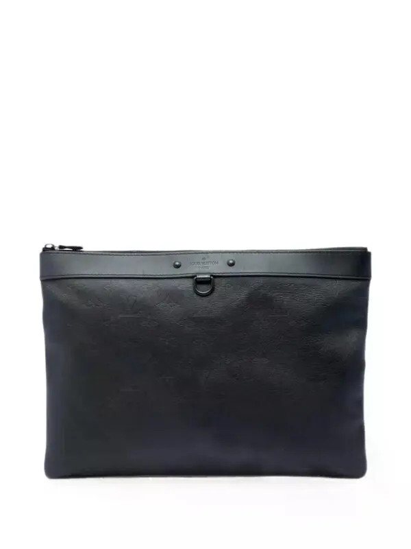 LOUIS VUITTON 2018 Monogram Shadow Discovery Pochette Clutch Bag - Black