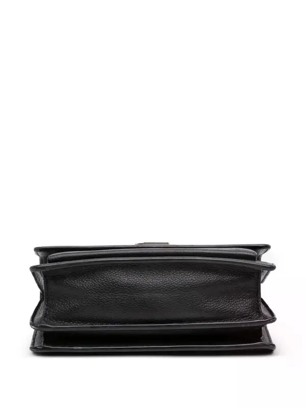 Saint Laurent Grained Calfskin Monogram Sunset Crossbody Bag - Black