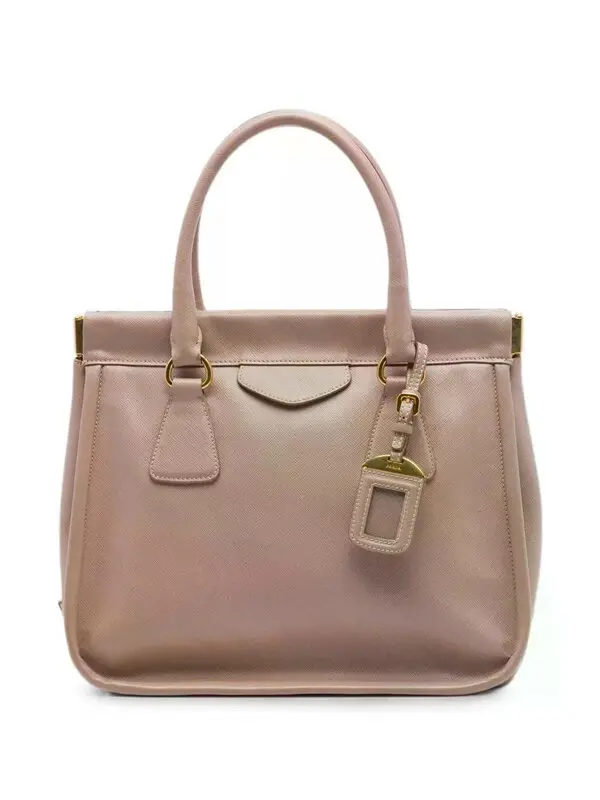 Prada 2010-2026 Saffiano Lucido Top Handle Frame Tote Bag
