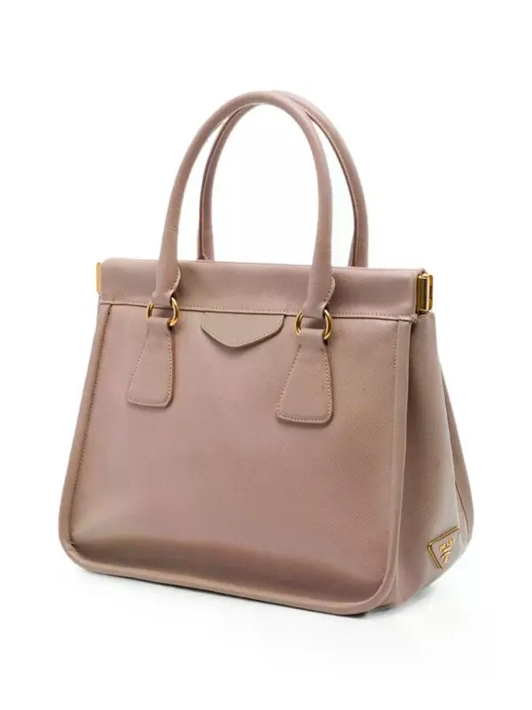 Prada 2010-2026 Saffiano Lucido Top Handle Frame Tote Bag