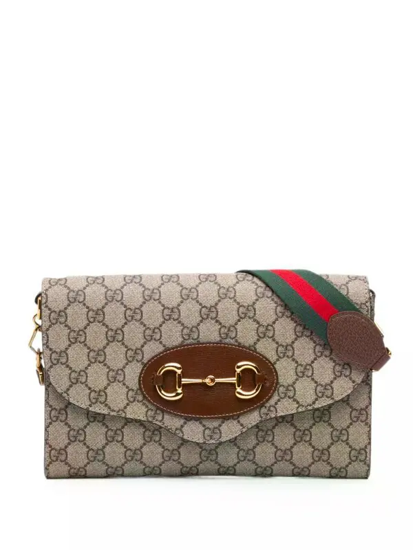 Gucci 2016-2026 Small Gg Supreme Horsebit 1955 Satchel - Neutrals
