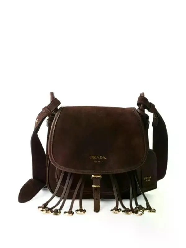 Prada Corsaire Suede Mini Shoulder Bag - Brown