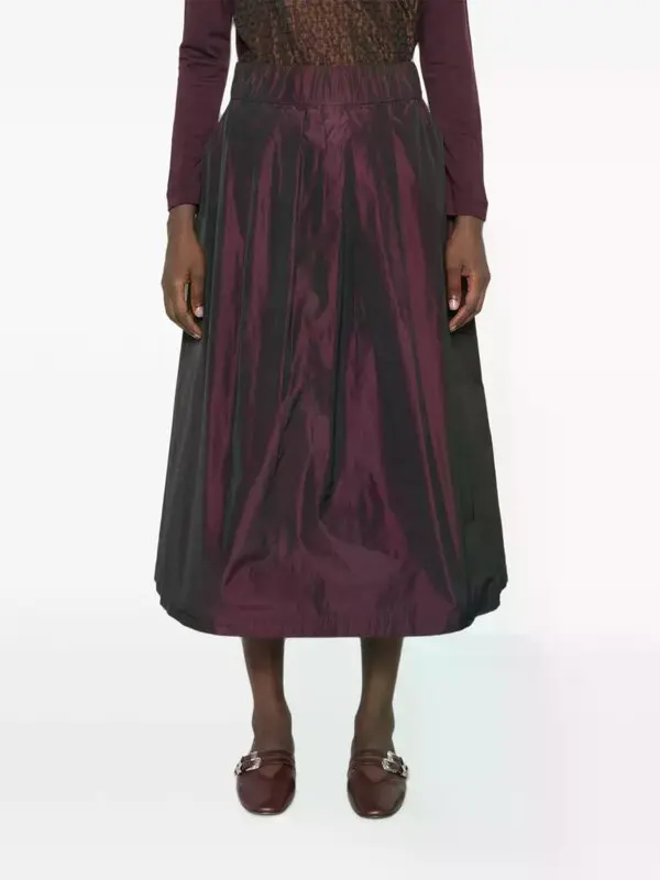 WHYCI MILANO Pleated Midi Skirt With Iridescent Finish