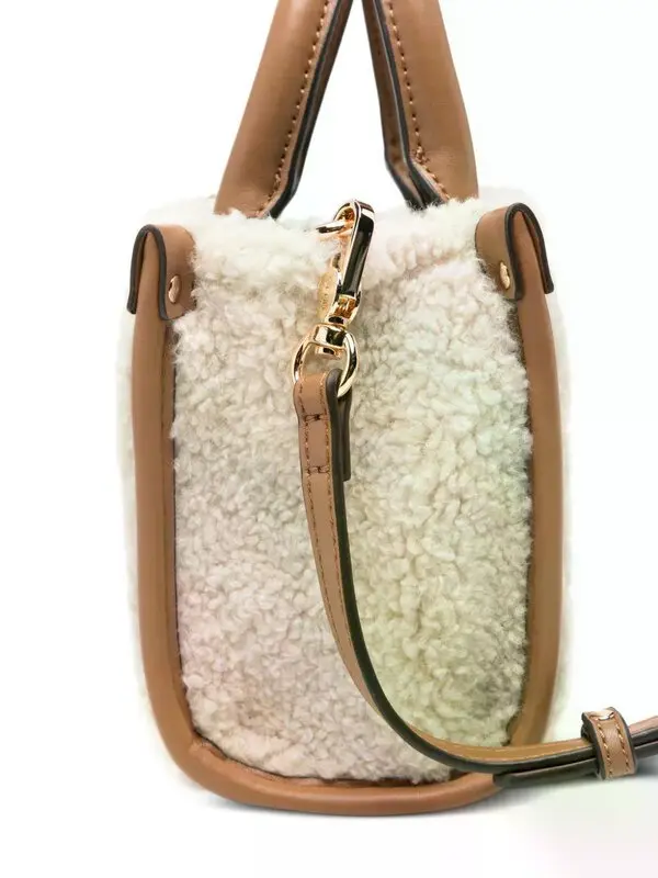 Liu Jo Faux-shearling Logo-plaque Tote Bag