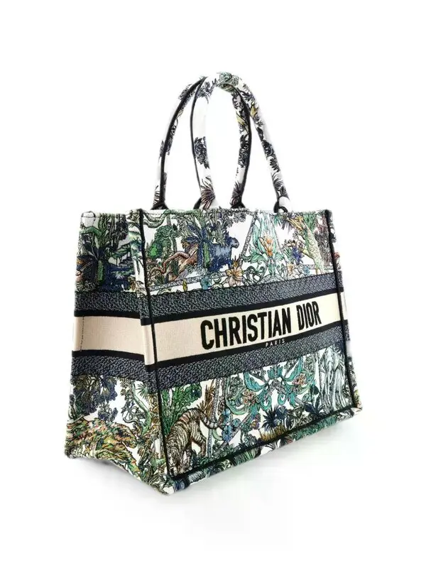 Dior Book Embroidered Canvas Medium Tote Bag