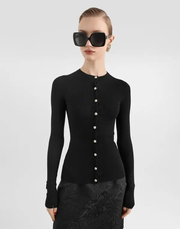 Dolce & Gabbana Ribbed Cashmere Cardigan Collection