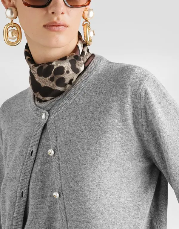 Dolce & Gabbana Cashmere Cardigan Collection Gray