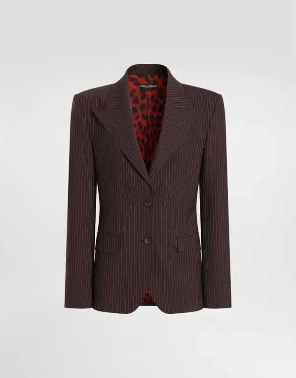 Dolce & Gabbana Linda Single-breasted Jacket In Pinstripe Wool Collection Multi-colored
