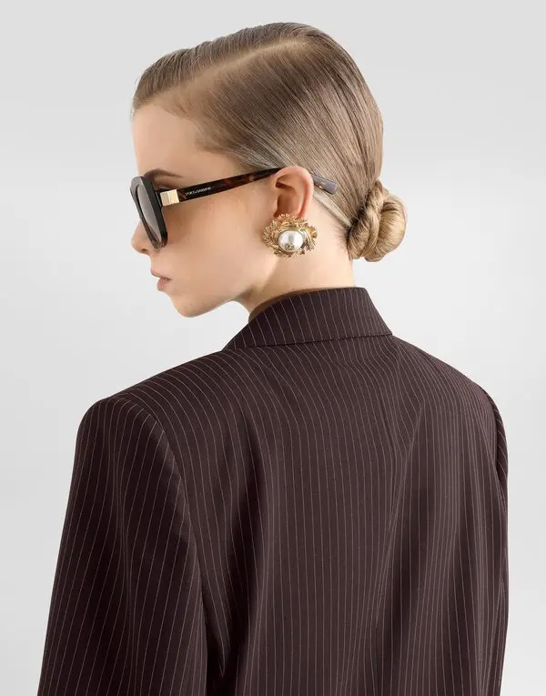 Dolce & Gabbana Linda Single-breasted Jacket In Pinstripe Wool Collection Multi-colored