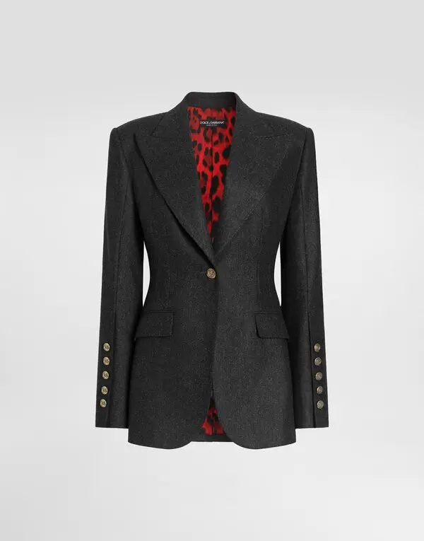 Dolce & Gabbana Turlington Single-breasted Jacket In Wool Flannel Collection
