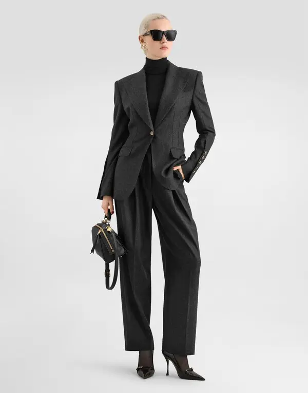 Dolce & Gabbana Turlington Single-breasted Jacket In Wool Flannel Collection