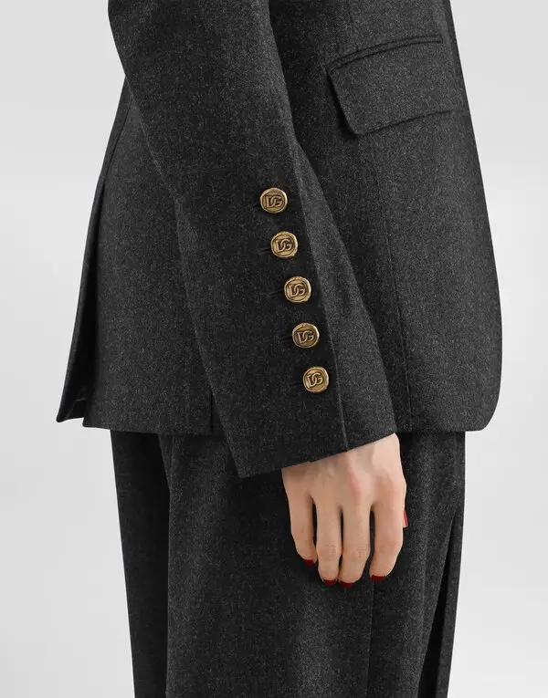 Dolce & Gabbana Turlington Single-breasted Jacket In Wool Flannel Collection