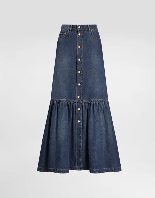 Dolce & Gabbana Long Denim Skirt Denim And Jeans Multi-colored
