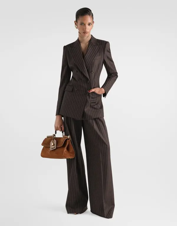 Dolce & Gabbana Pinstripe Wool Trousers Collection Multi-colored Wool
