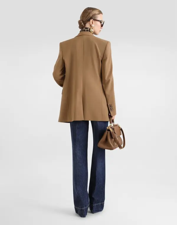 Dolce & Gabbana Linda Double-breasted Jacket In Micro-ribbed Fabric Collection