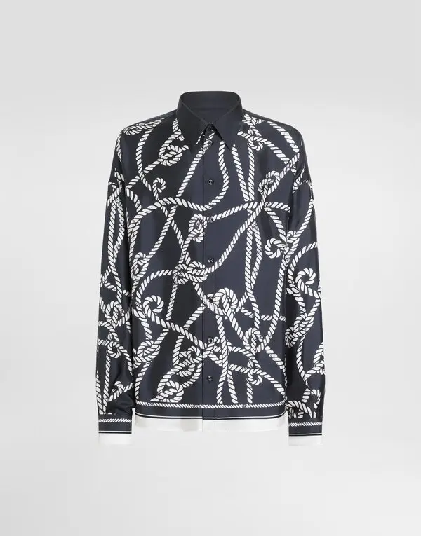 Dolce & Gabbana Marina-print Silk Twill Shirt Shirts - Multicolor