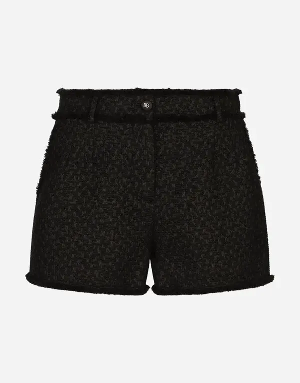 Dolce & Gabbana Raschel Tweed Shorts Pants And Shorts - Black