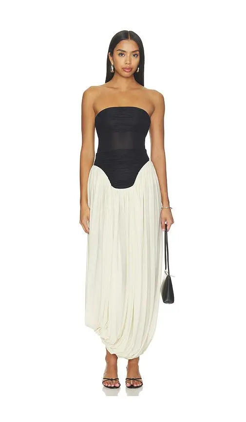 MAYGEL CORONEL Lux Strapless Dress In . Also - Cream