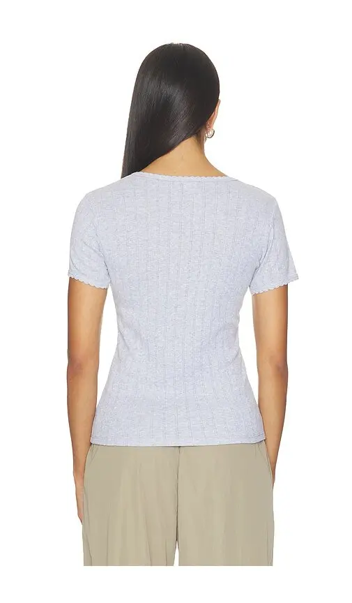 LESET Pointelle Slim Fit Tee In . Also