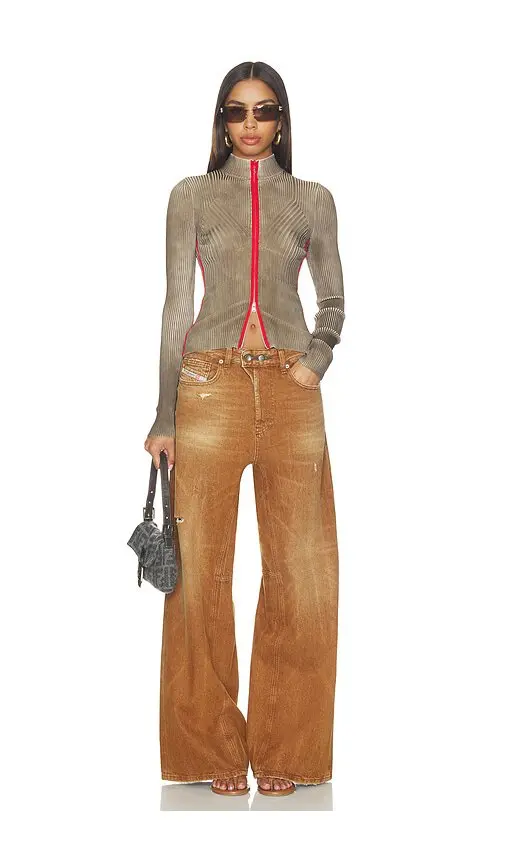 DIESEL® Msarma Knitwear With Exposed Front Zipper