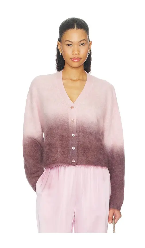 Sablyn Jolie Cropped Ombre Crewneck Sweater In . Also - Pink