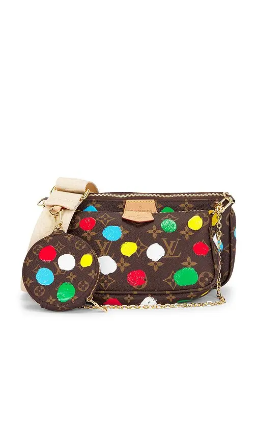FWRD RENEW Louis Vuitton X Yayoi Kusama Painted Dots Monogram Multi Pochette Accessoires Shoulder Bag - Brown